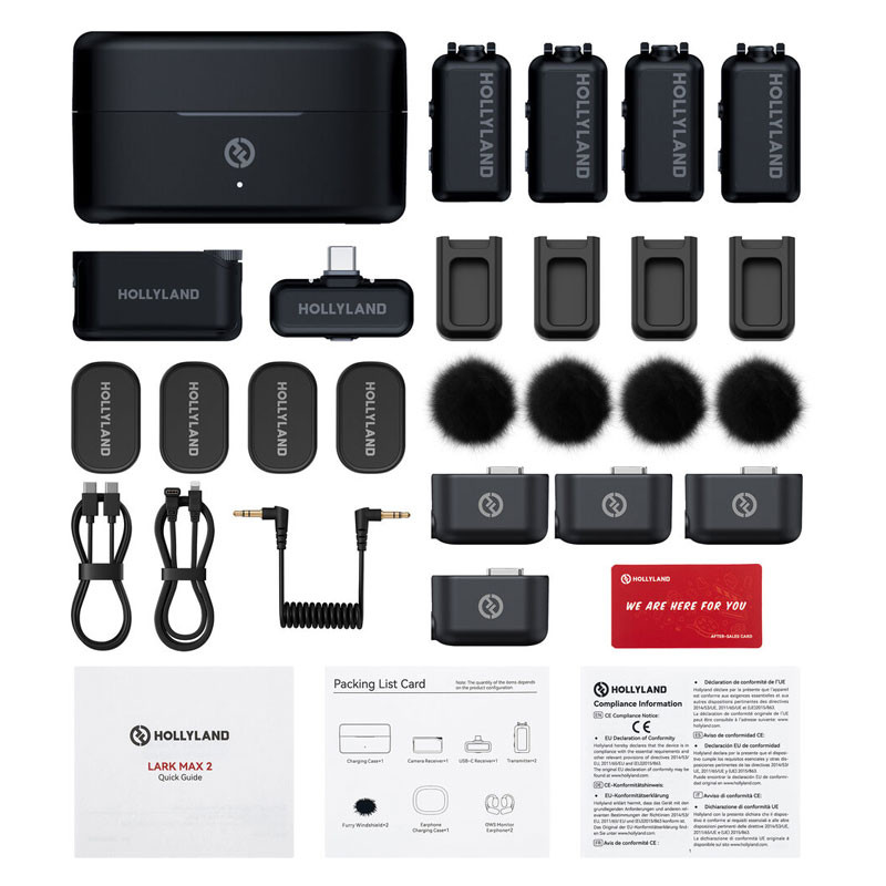 Hollyland Lark Max 2 Combo 4-Person Version with Camera RX + USB-C RX ...